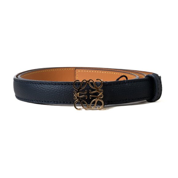 Loewe | Accessories | Loewe Anagram Smooth Calfskin Brass Belt Black ...